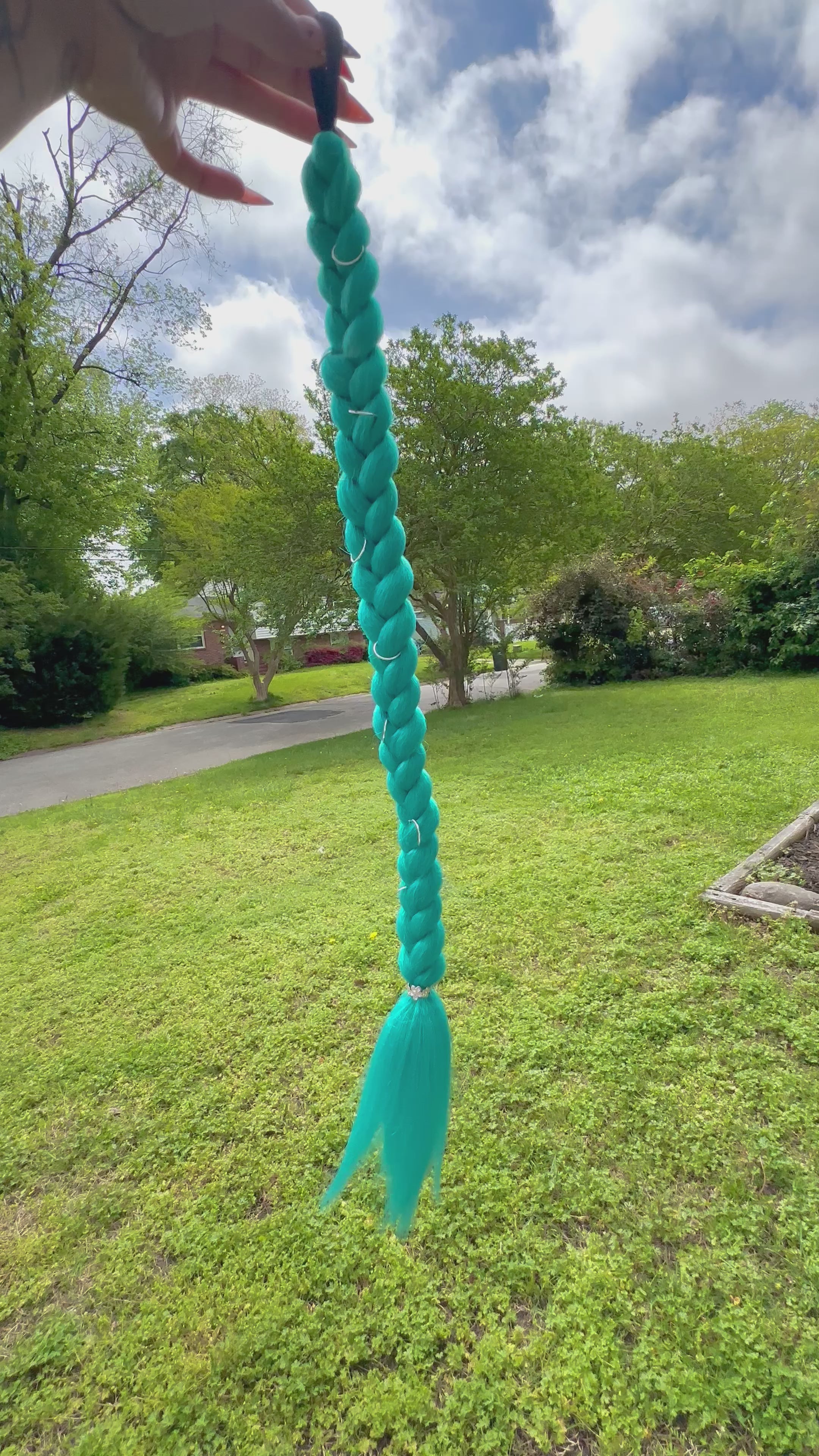 Teal Rave/Festival Braid (Single) – Yvonne's Bomb Press-Ons